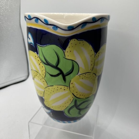 Starbucks | Dining | Starbucks Ceramic Barista Pitcher Blue With Lemons ...